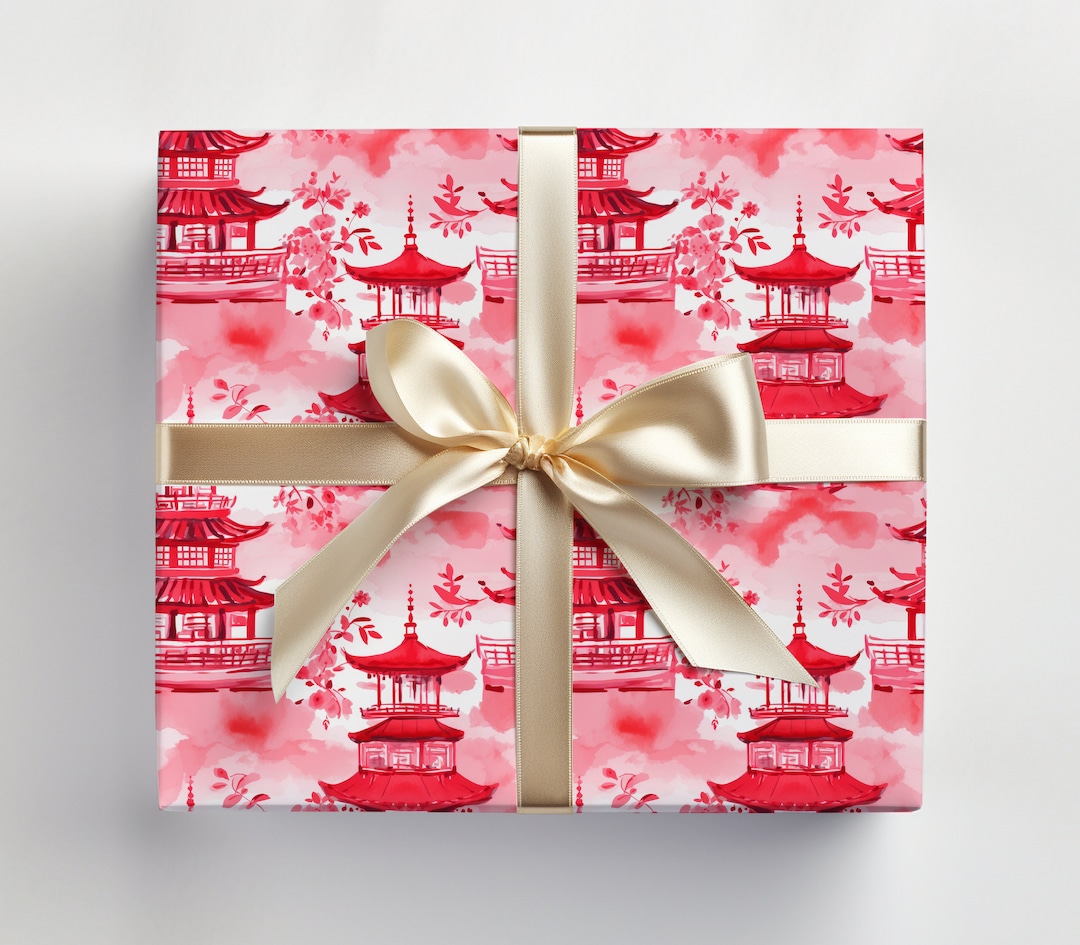 Chinese Wrapping Paper Roll Chinese New Year Gift Wrap Roll, Red ...