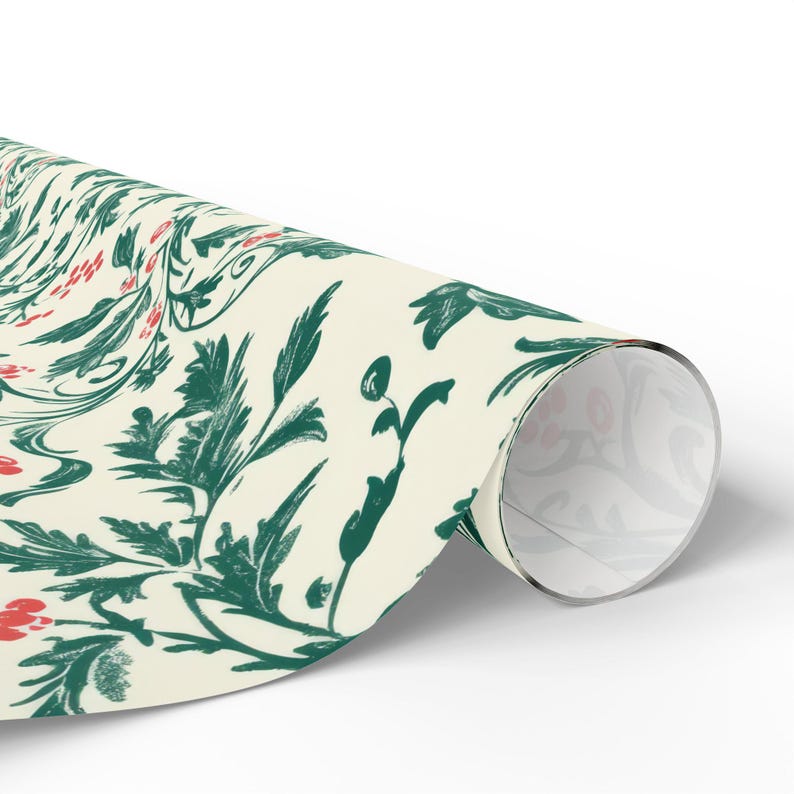 Victorian Christmas Wrapping Paper Roll Christmas Toile Gift Wrapping ...