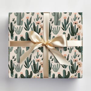 Boho Cactus Wrapping Paper Roll Western Gift Wrapping Roll Girly Gift ...