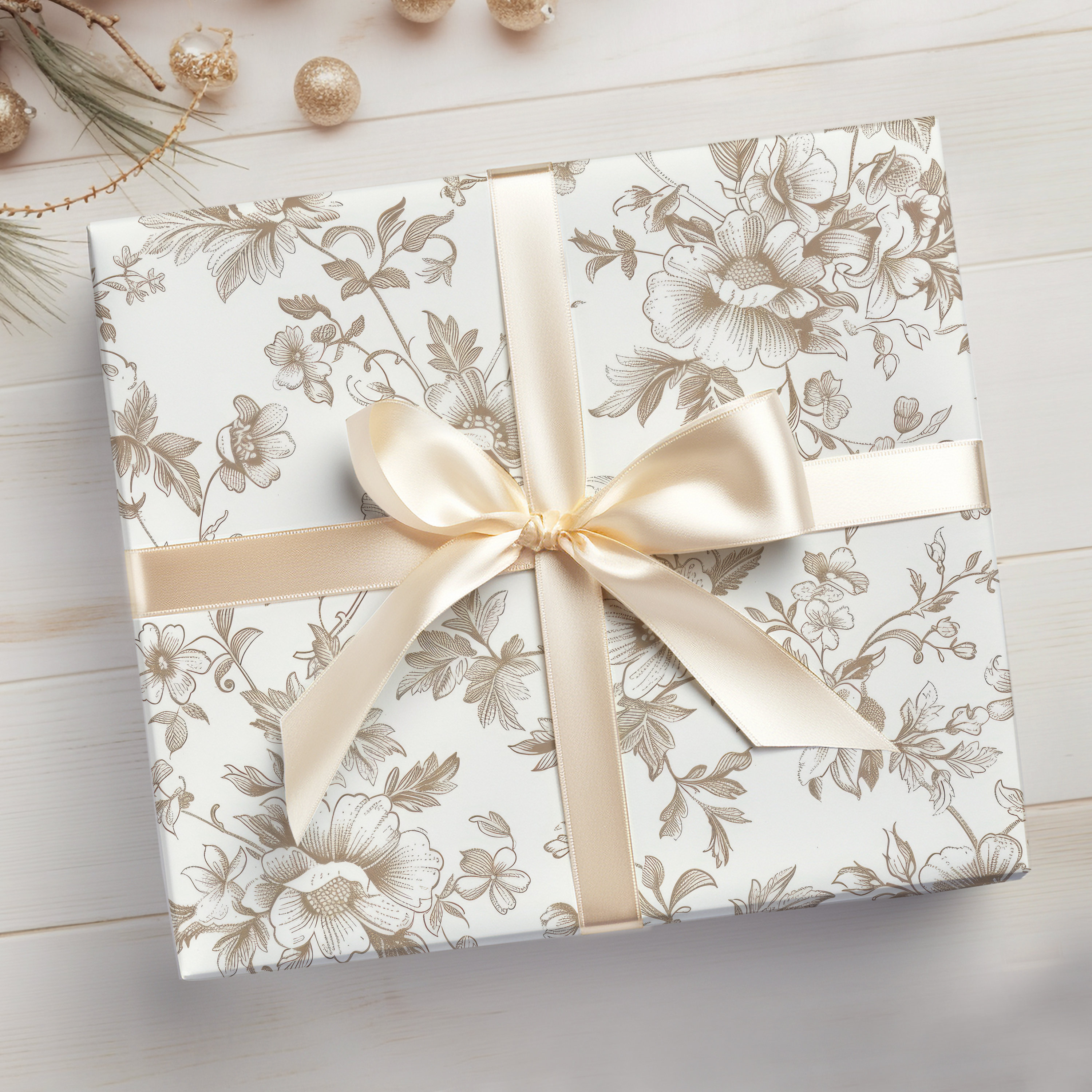 Elegant Toile Wrapping Paper, Wedding Wrapping Paper, Neutral Wedding ...