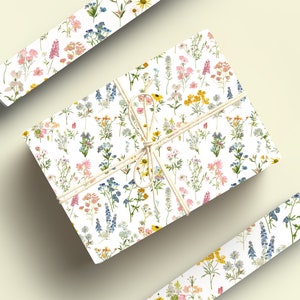 Wildflower Wrapping Paper, Cute Botanical Wildflower Gift Wrap ...