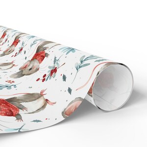 Christmas Mouse Wrapping Paper Xmas Mouse Gift Wrapping Roll Cute ...