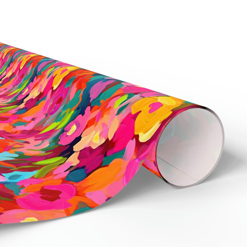 Neon Pink Wrapping Paper Neon Colors Gift Wrap Colorful Abstract ...