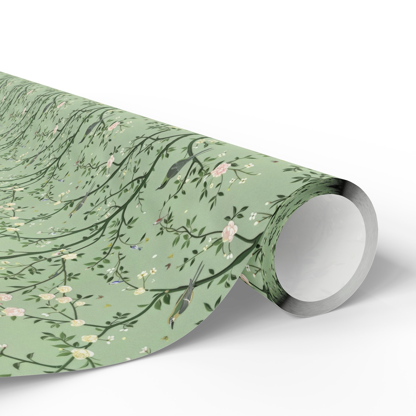 Sage Green Chinoiserie Wrapping Paper Roll, Sage Green Wrapping Paper ...