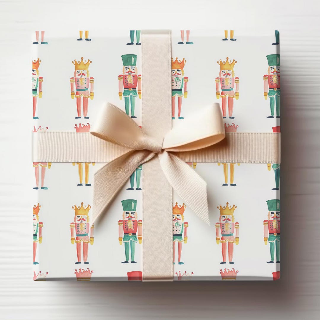 Nutcracker Wrapping Paper Roll Cute Christmas Nutcracker Gift Wrap Roll ...