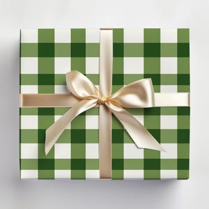 Sage Green Wrapping Paper Roll Green Gingham Wrapping Paper Olive Green ...