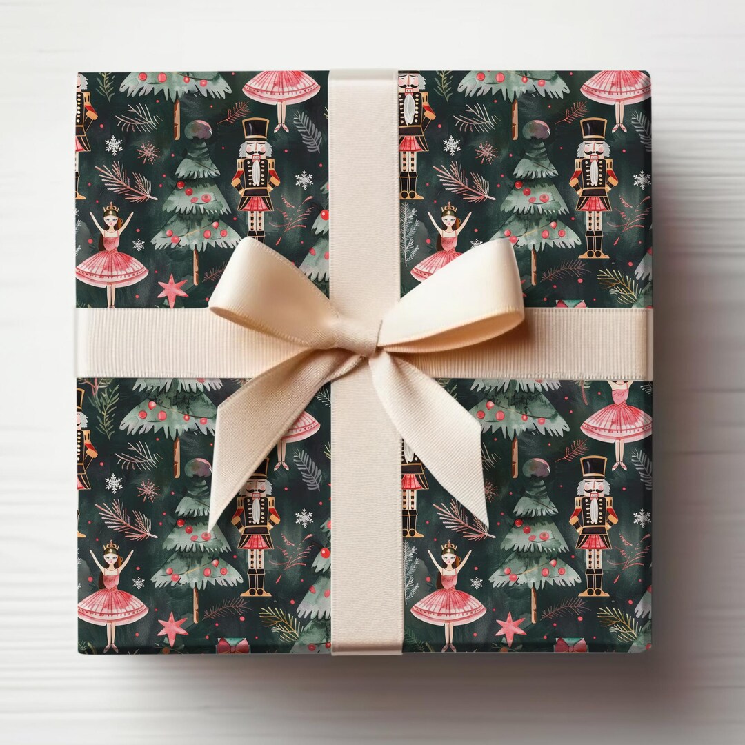 Ballerina Nutcracker Wrapping Paper Roll Christmas Nutcracker Ballet ...