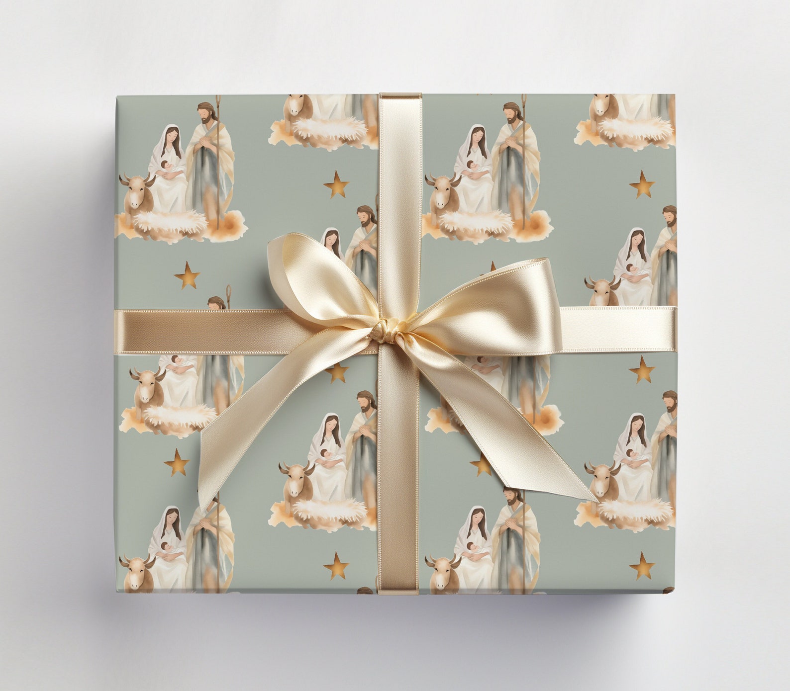 Jesus Wrapping Paper Nativity Wrapping Paper Roll, Modern Nativity Gift ...