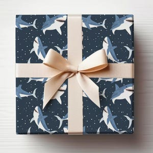 Shark Wrapping Paper Roll Sharks Gift Wrapping, Baby Shark Wrapping ...