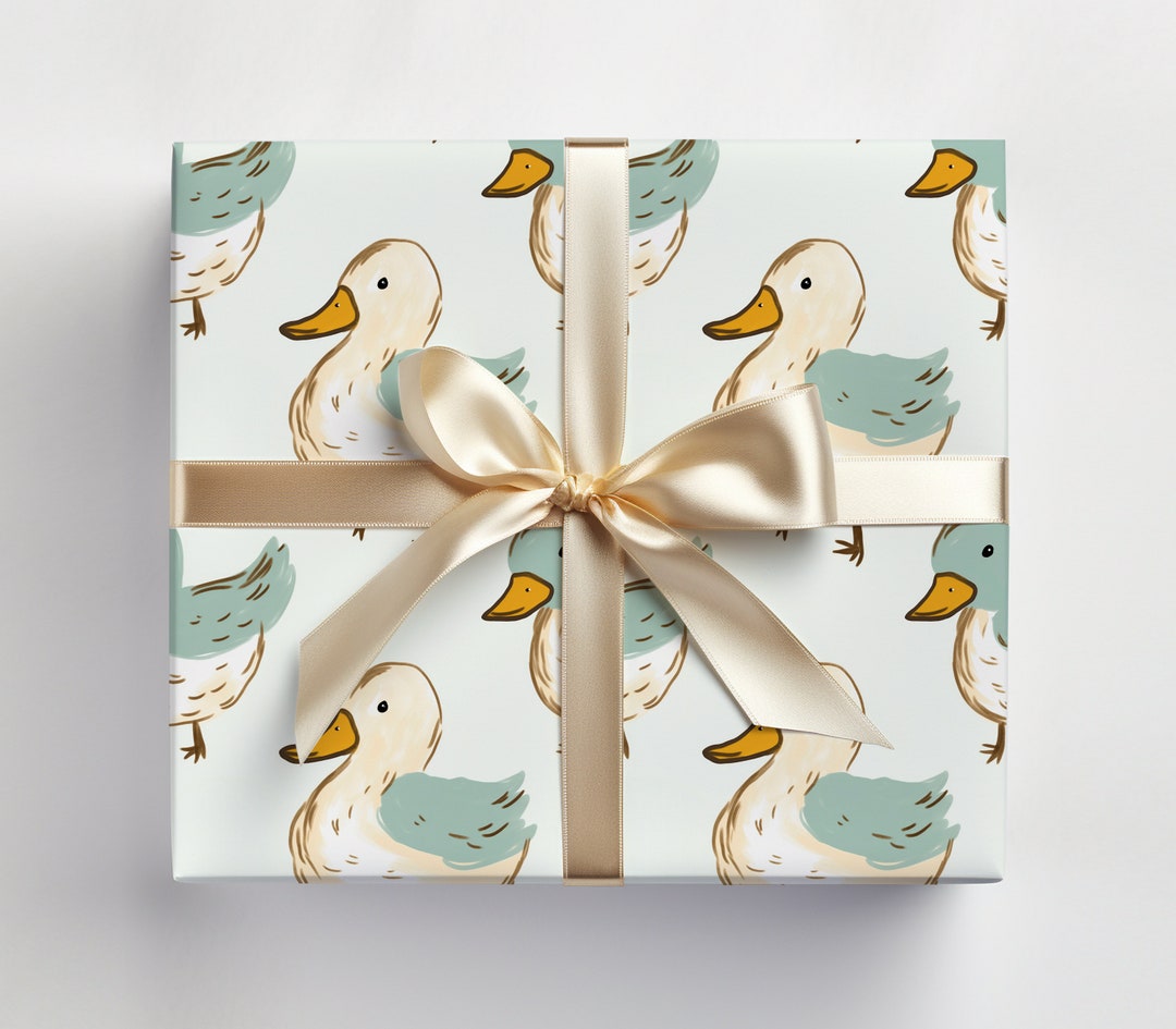 Cute Ducks Wrapping Paper Ducks Baby Shower Wrapping Paper Roll Ducks ...