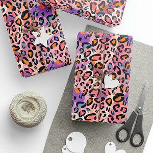 Pink Cheetah Print Wrapping Paper, Leopard Print Wrapping Paper, Girly ...