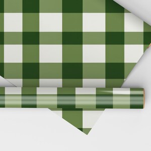 Sage Green Wrapping Paper Roll Green Gingham Wrapping Paper Olive Green ...