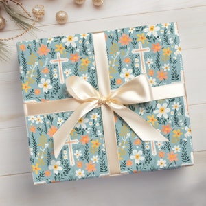 Baptism Wrapping Paper, Cross Wrapping Paper, Christian Gift Wrap Roll ...