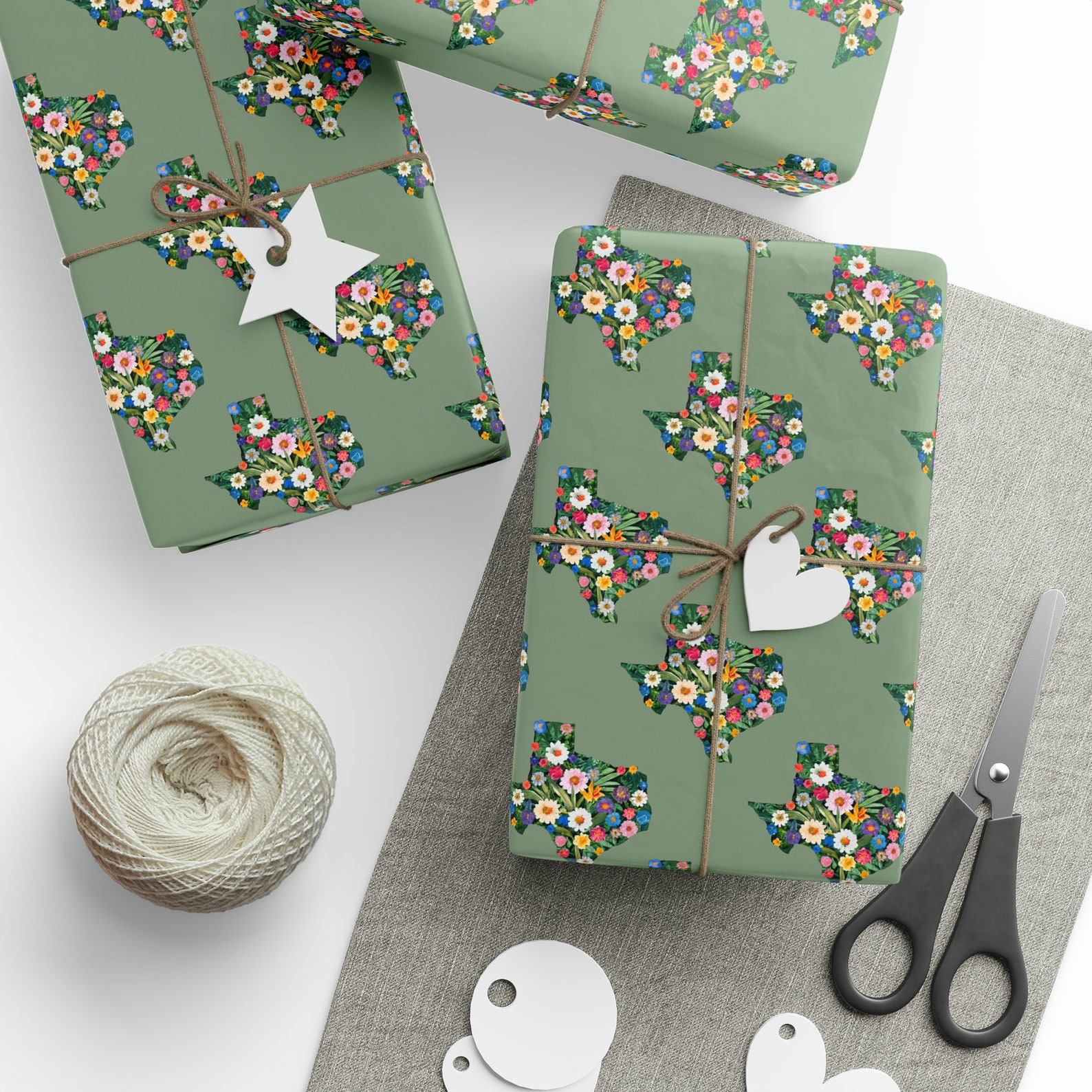 Texas Wrapping Paper Texas State Gift Wrap Texas State Gift Wrapping ...