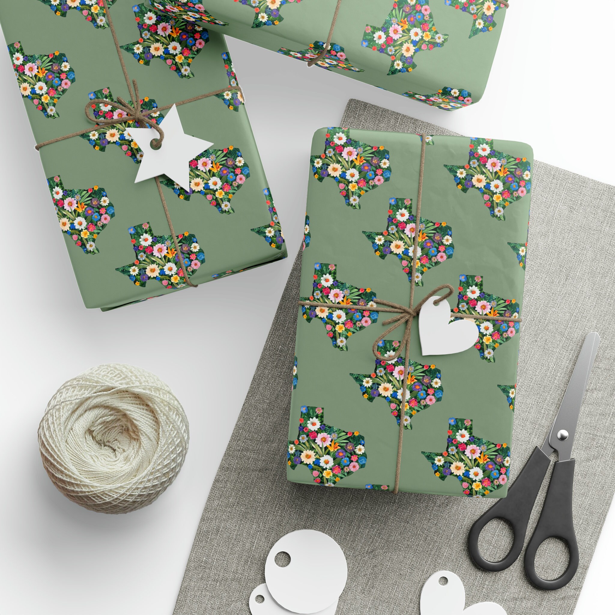 Texas Wrapping Paper Texas State Gift Wrap Texas State Gift Wrapping ...
