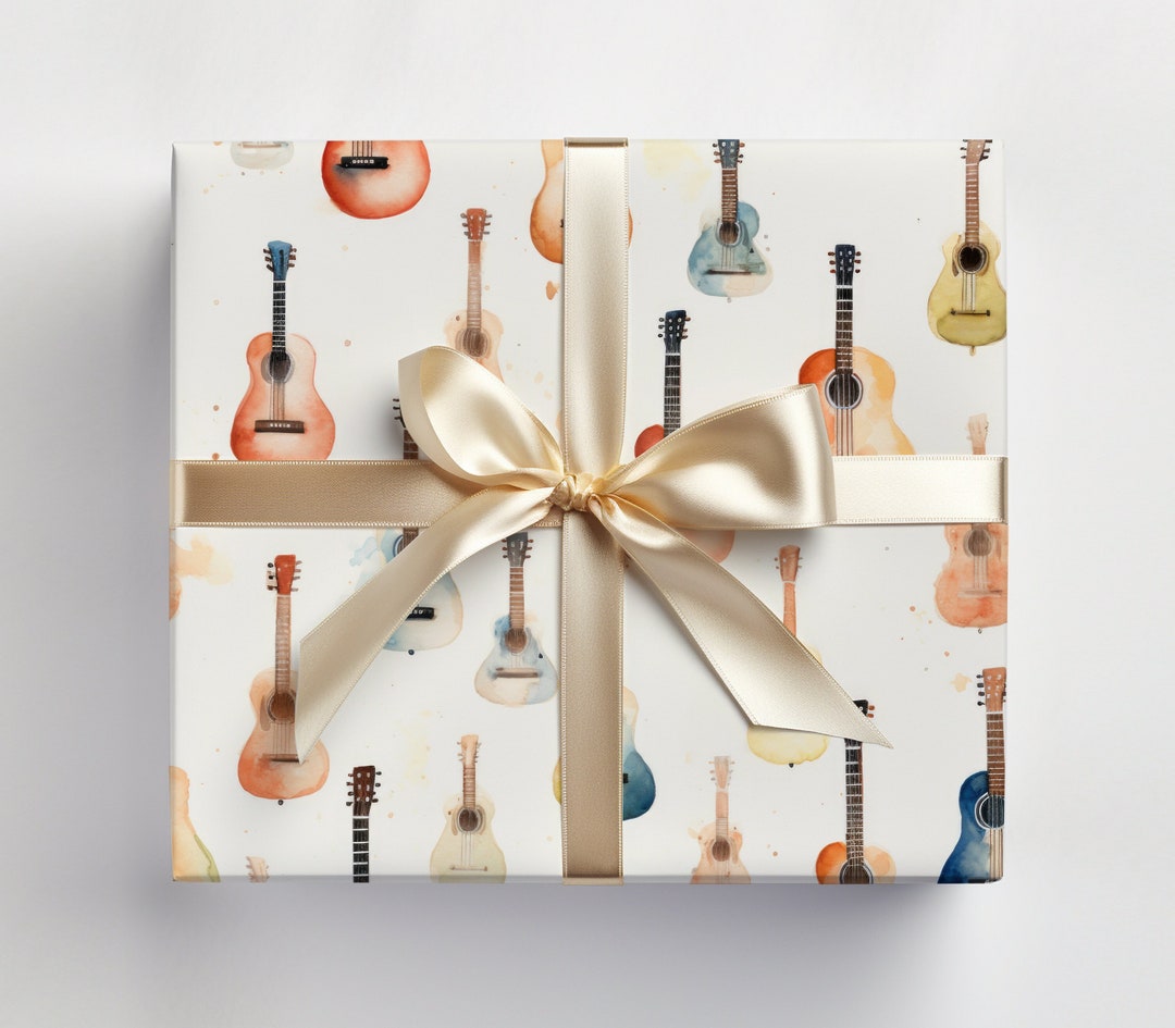 Guitar Wrapping Paper Guitars Wrapping Paper Roll, Guitar Lovers Gift ...