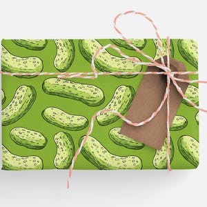 Pickle Wrapping Paper Roll Gift Wrapping Roll Pickle Lovers Gift Wrap ...