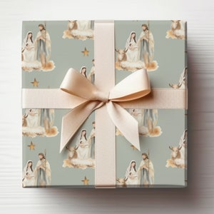 Jesus Wrapping Paper Nativity Wrapping Paper Roll, Modern Nativity Gift ...