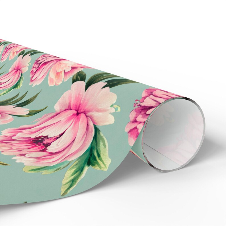 Peony Wrapping Paper Roll Watercolor Peonies Wrapping Paper Gift Wrap ...