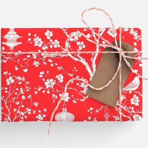 Japanese Wrapping Paper Roll Red Chinese Wrapping Paper Roll Oriental ...