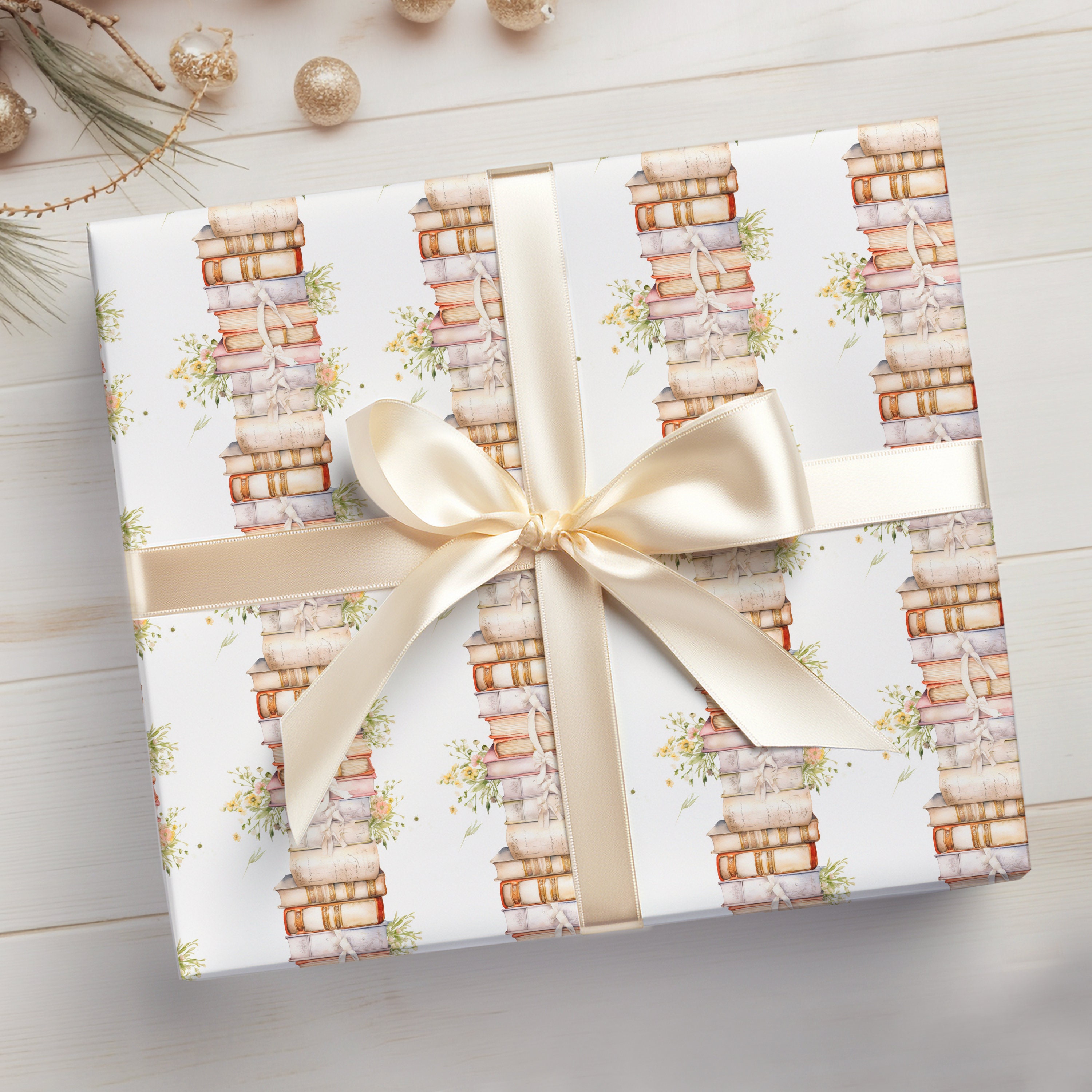 Book Wrapping Paper Roll Books Gift Wrap, Booklover Gift Wrap, Cute ...