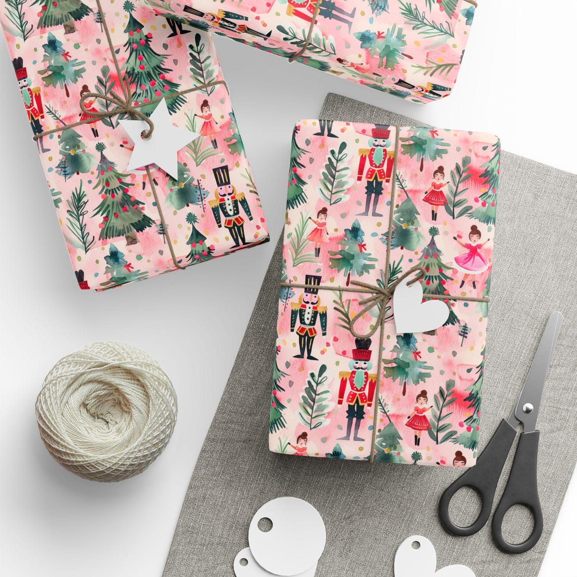 Pink Ballerina Nutcracker Wrapping Paper Christmas Ballerina Gift ...