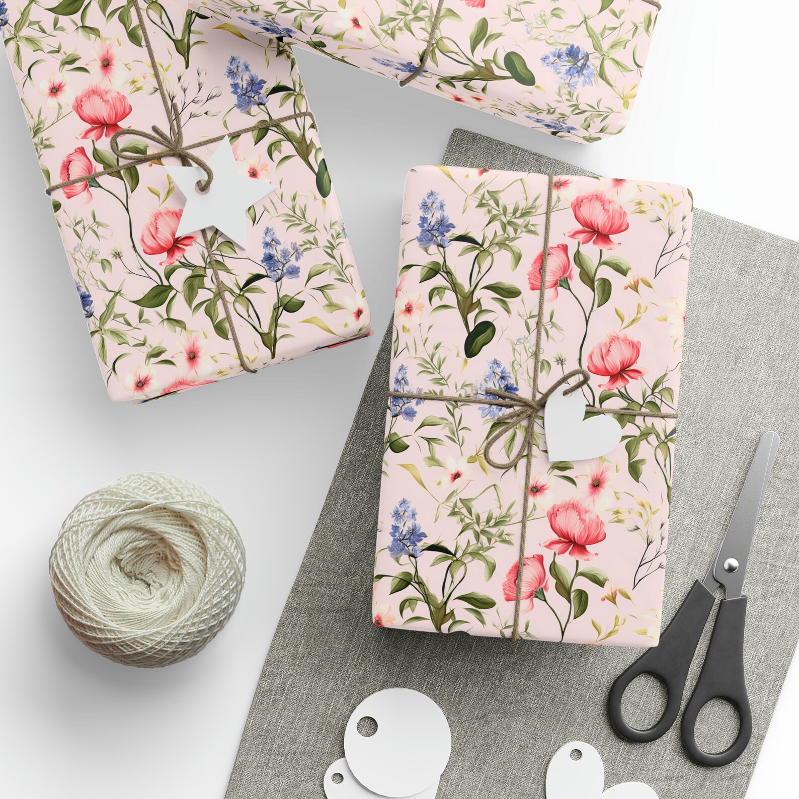 Pink Botanical Wrapping Paper Elegant Pink Wrapping Paper, Pink Wedding ...