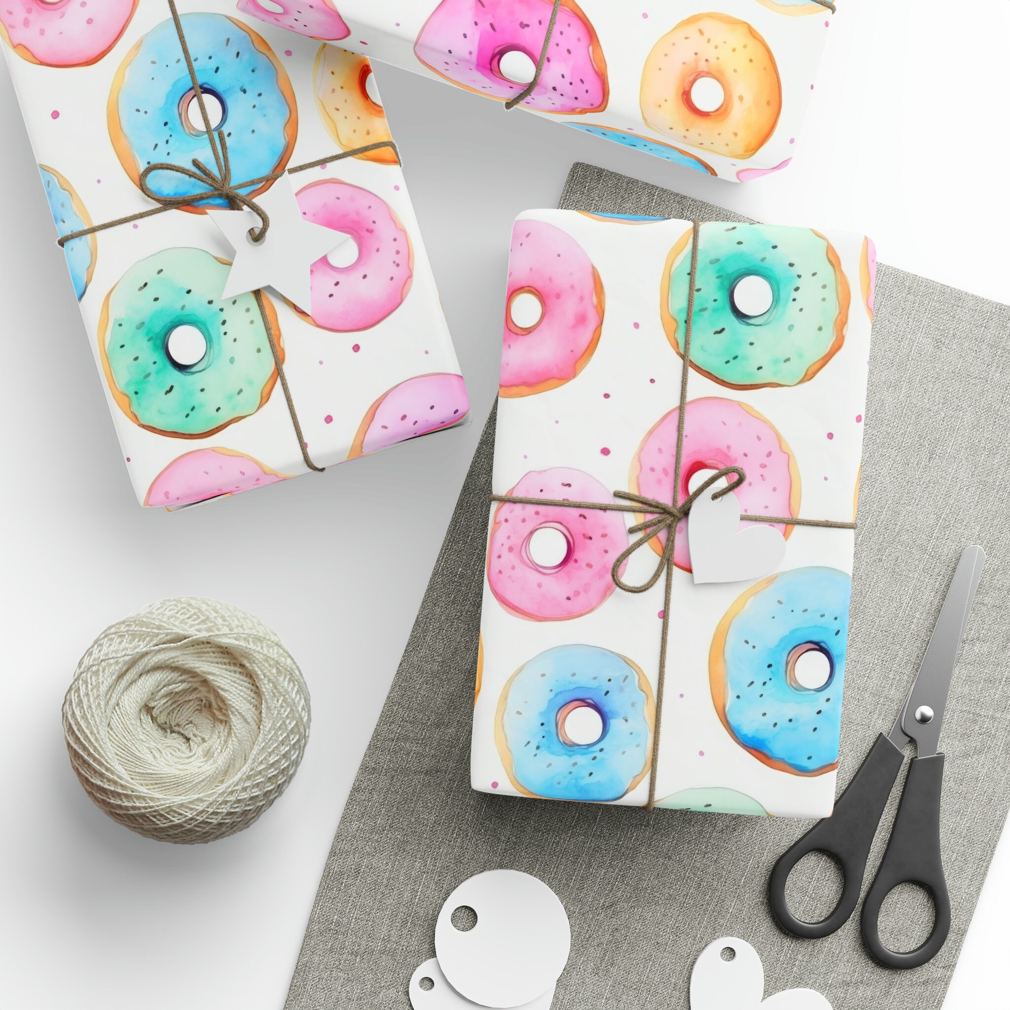 Donuts Wrapping Paper Donut Gift Wrap Roll With Donuts, Pink Donut ...