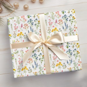 Wildflower Wrapping Paper, Cute Botanical Wildflower Gift Wrap ...