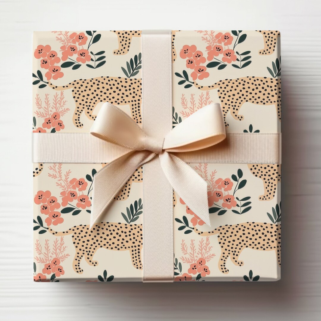 Cheetah Wrapping Paper Cute Leopard Wrapping Paper Roll, Cheetah Gift ...