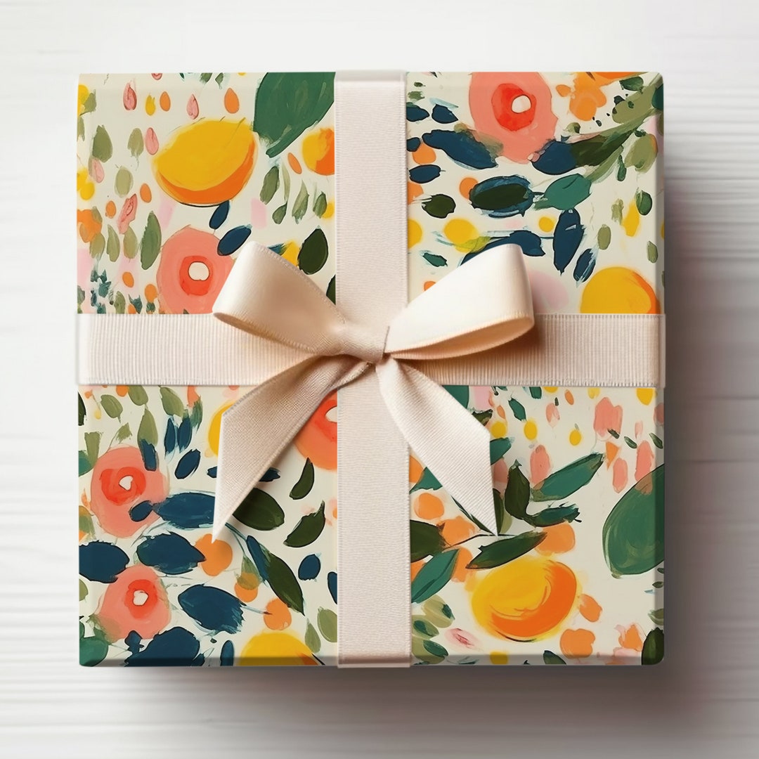 Orange Christmas Wrapping Paper Oranges, Citrus Wrapping Paper Roll ...