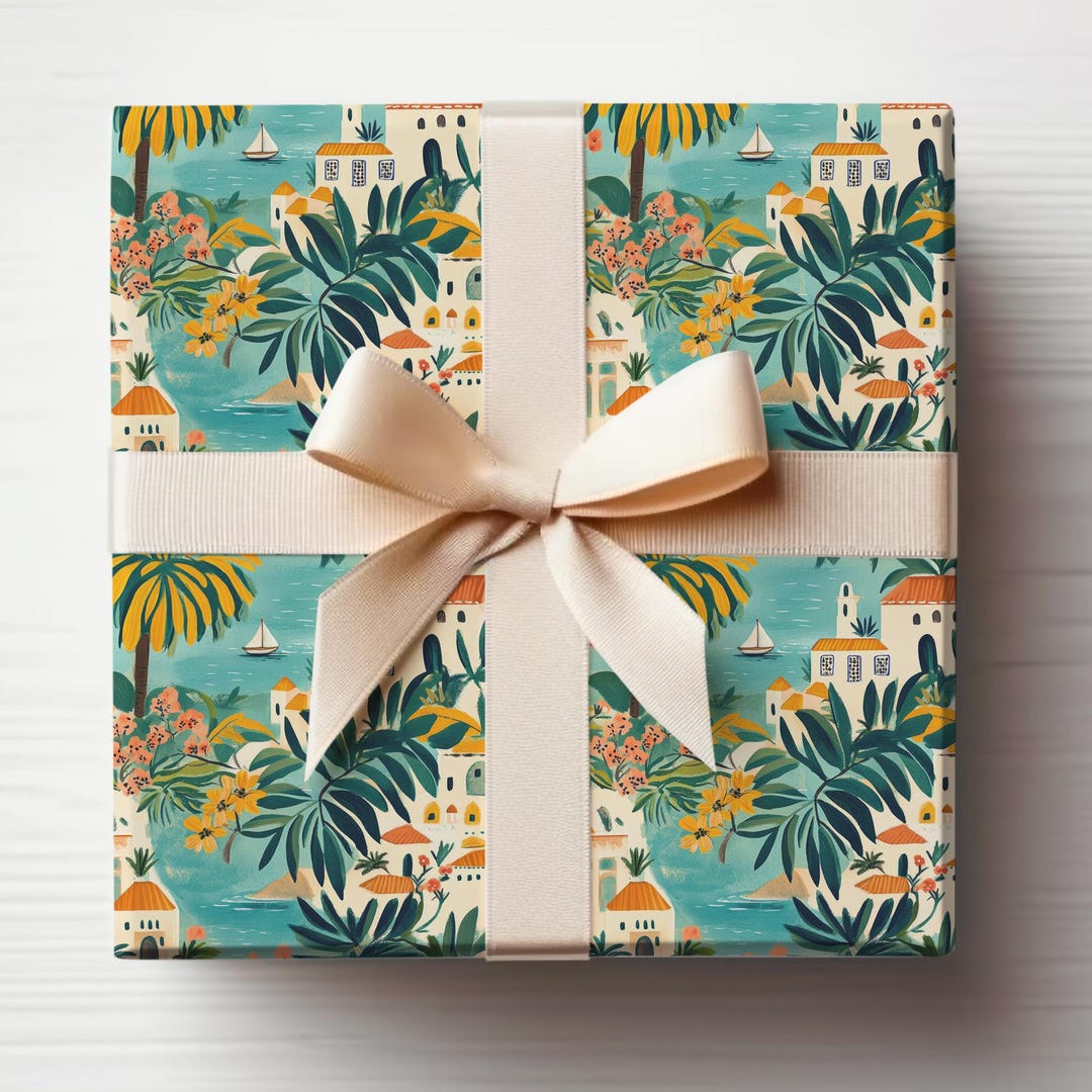 Positano Wrapping Paper Roll Italian Gift Wrap Roll, Gift Wrapping Roll ...