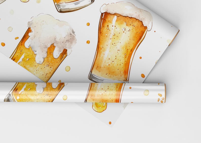 Beer Wrapping Paper Roll Beer Enthusiast Gift Wrapping Roll Christmas ...