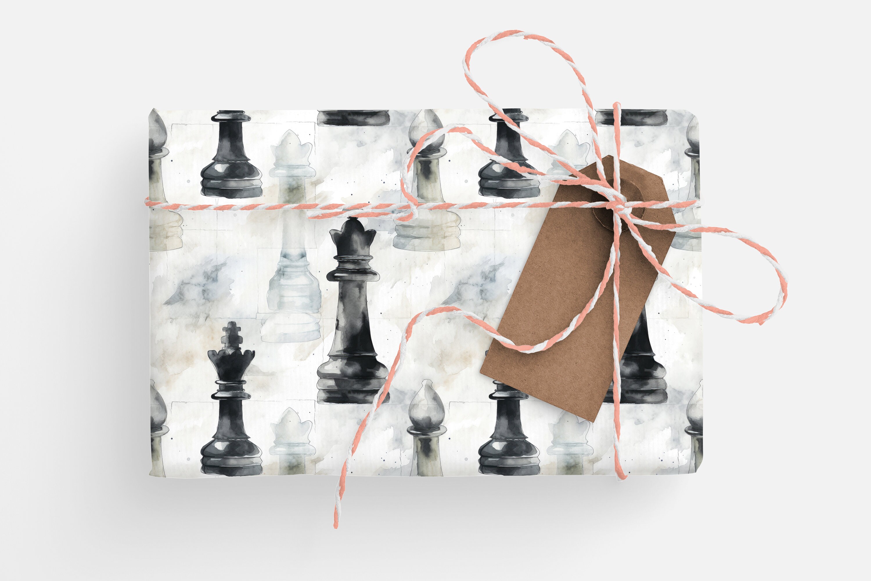 Watercolor Chess Wrapping Paper Roll Chess Gift Wrap Chess Lovers ...