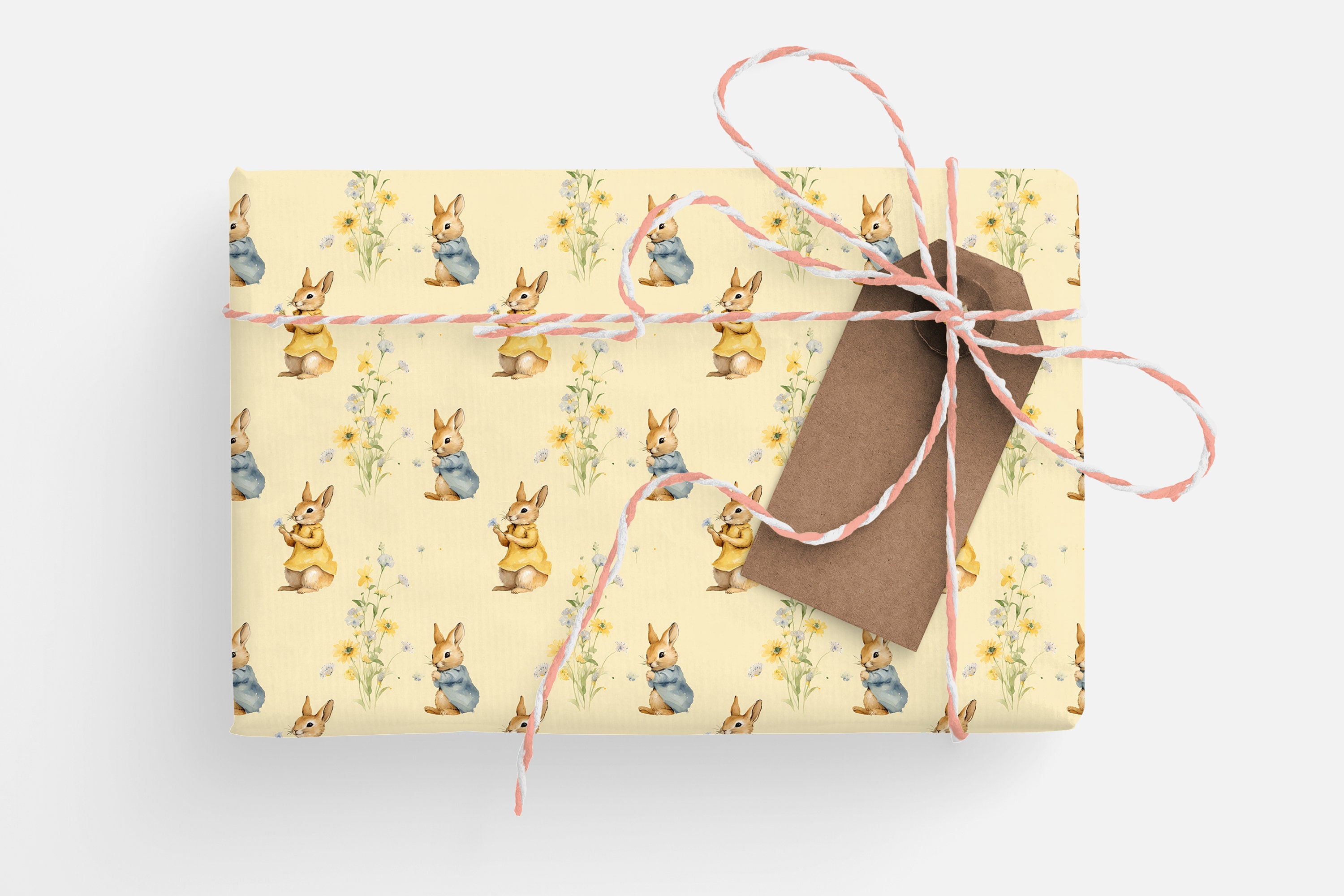Vintage Rabbit Baby Shower Wrapping Paper Roll, Cottagecore Bunny ...