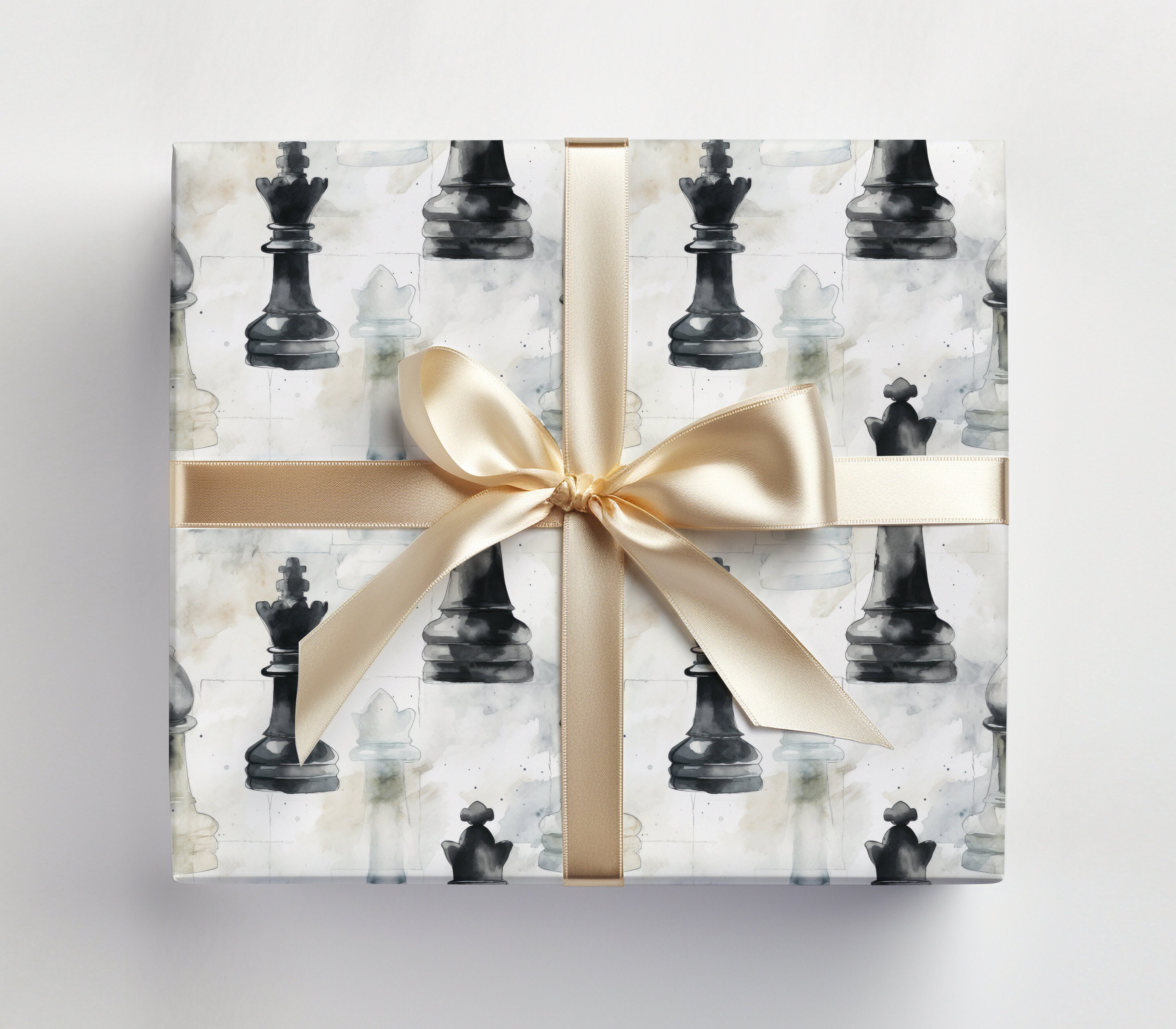 Watercolor Chess Wrapping Paper Roll Chess Gift Wrap Chess Lovers ...