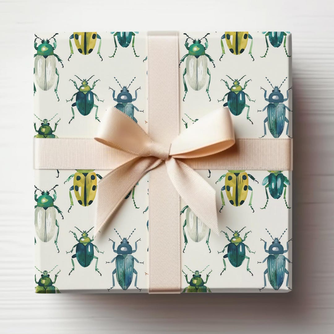 Bug Wrapping Paper for Boys, Bugs Gift Wrap, Insect Wrapping Paper ...
