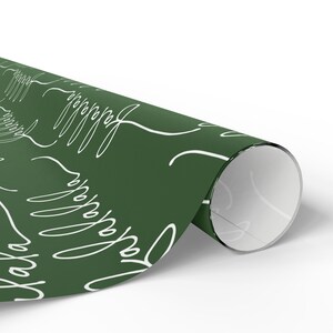Christmas Carol Wrapping Paper Roll, Modern Green Christmas Wrapping ...