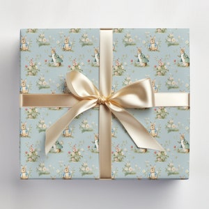 Vintage Rabbit Wrapping Paper, Rabbit Baby Shower Wrapping Paper Roll ...