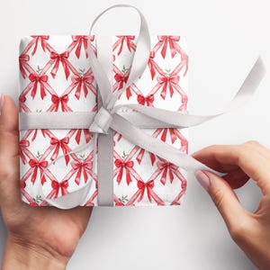 Coquette Wrapping Paper Christmas Red Bows Wrapping Paper Rolls ...