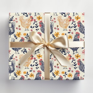 Chickens Wrapping Paper Roll Gift Wrap Roll Chickens, Farming Gift Wrap ...