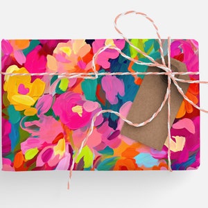 Neon Pink Wrapping Paper Neon Colors Gift Wrap Colorful Abstract ...