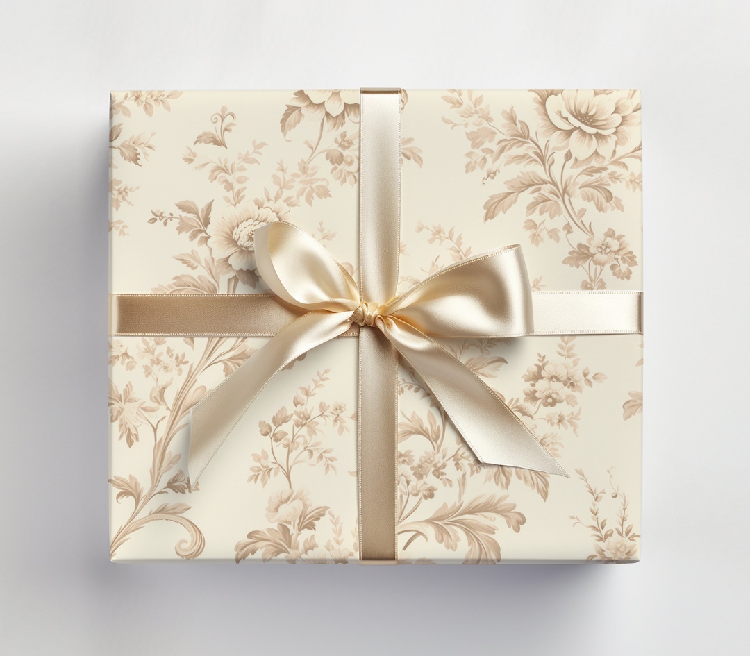 Ivory Wrapping Paper Victorian Wrapping Paper Roll, White Wedding ...
