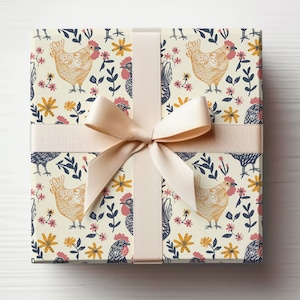 Chickens Wrapping Paper Roll Gift Wrap Roll Chickens, Farming Gift Wrap ...