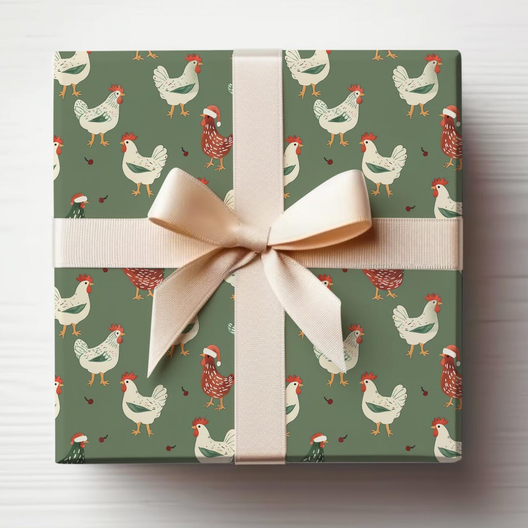 Chicken Wrapping Paper Christmas Chickens Gift Wrap Roll, Funny ...
