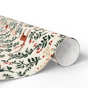 Woodsy Wrapping Paper Deer Gift Wrap Roll Forest Wrapping Paper, Modern ...