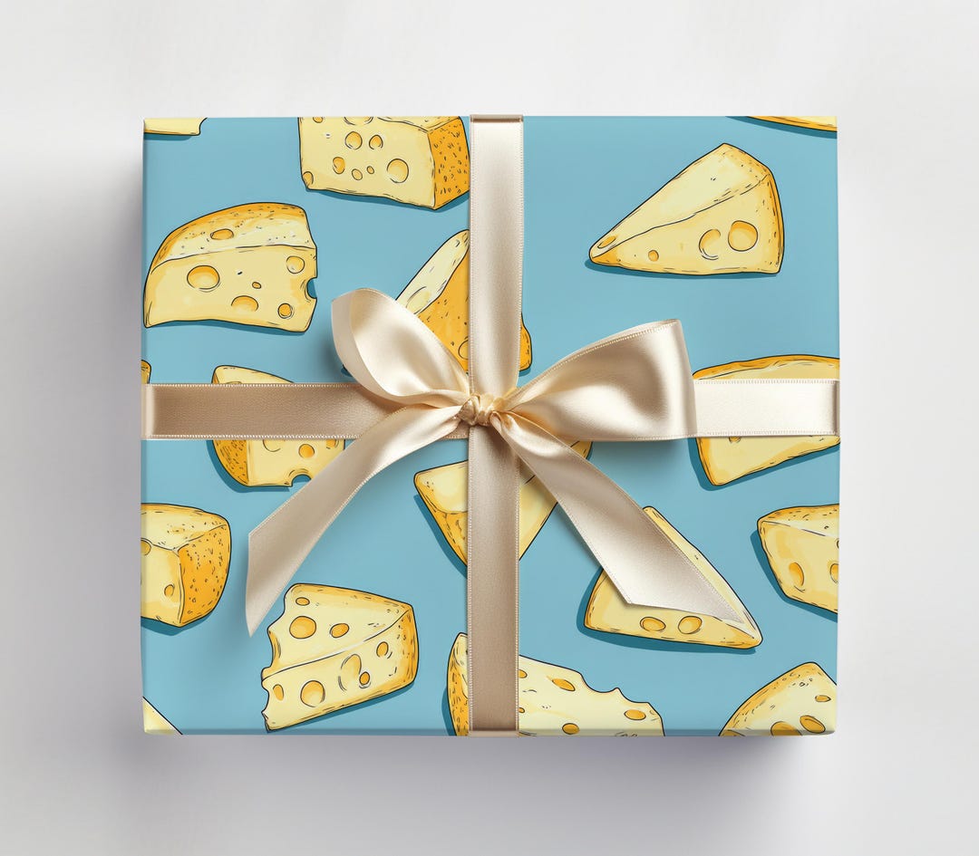 Cheese Wrapping Paper Roll Cheese Lovers Gift Wrap Roll Cheese Gift ...