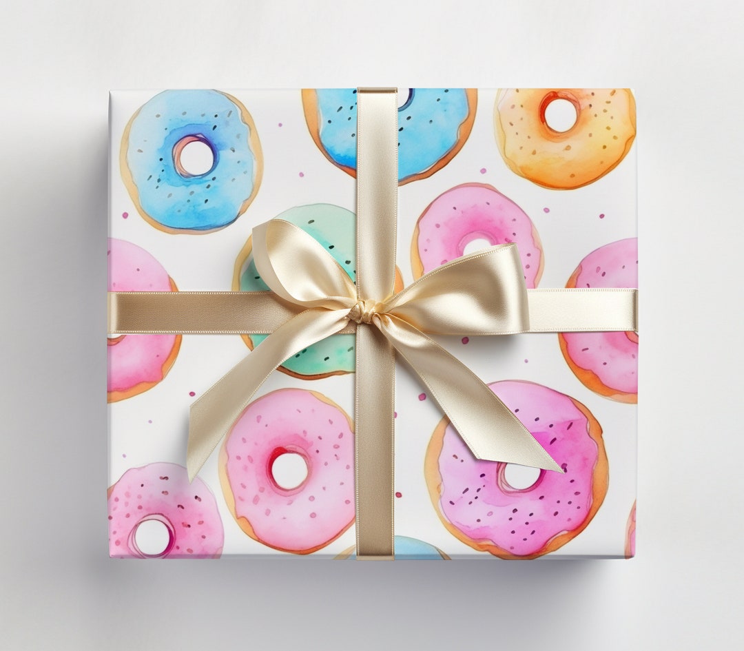 Donuts Wrapping Paper Donut Gift Wrap Roll With Donuts, Pink Donut ...
