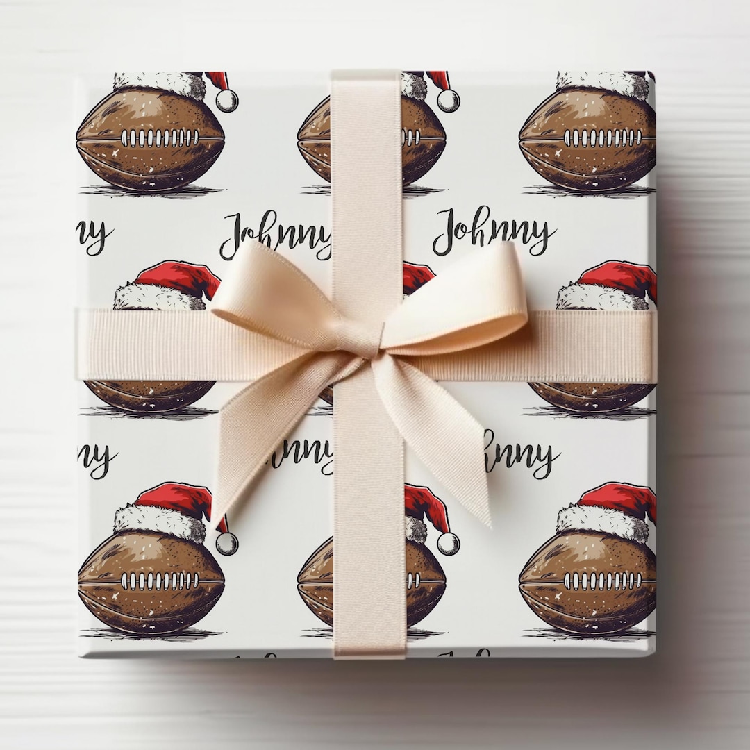 Football Wrapping Paper With Name Christmas Football Wrapping Paper ...