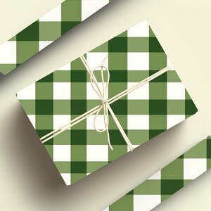 Sage Green Wrapping Paper Roll Green Gingham Wrapping Paper Olive Green ...